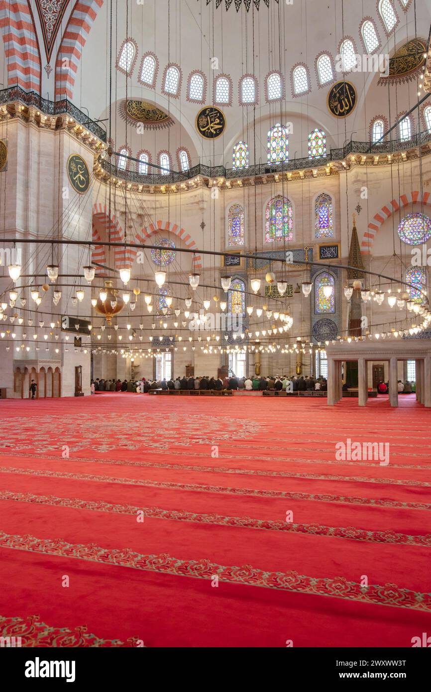Suleymaniye mosque interior, Istanbul, Turkey Stock Photo - Alamy