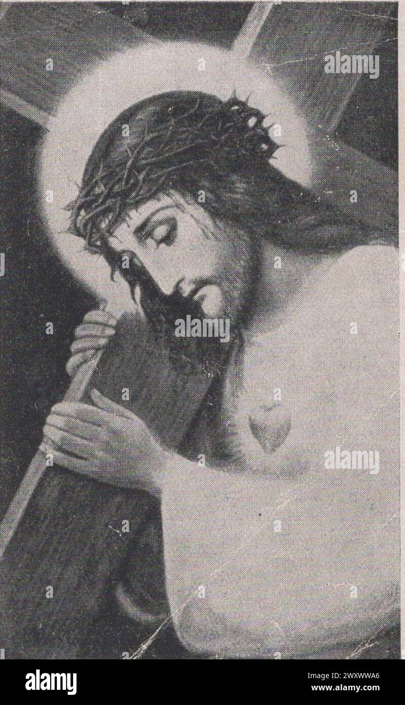 vintage holy card Jesus Christ carrying the cross / Jesus carrying the ...
