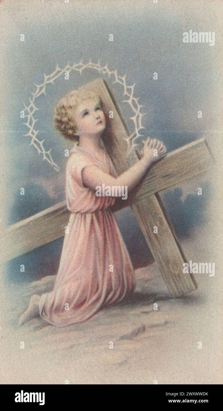 vintage holy card child Jesus Christ carrying the cross / child Jesus ...