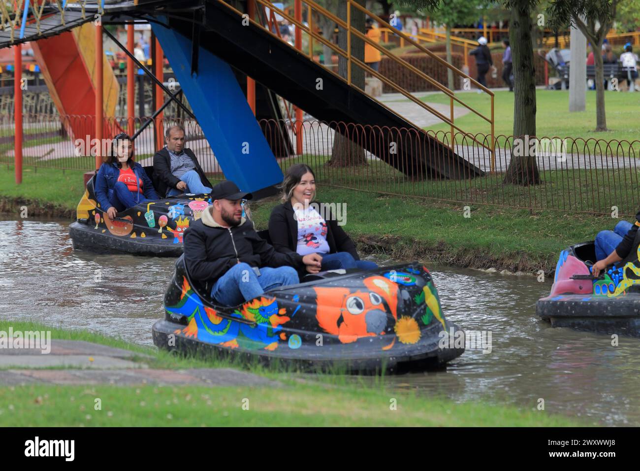 Bogota, Colombia. 24-01-2024. Tourist ride boat in the waterways of the ...