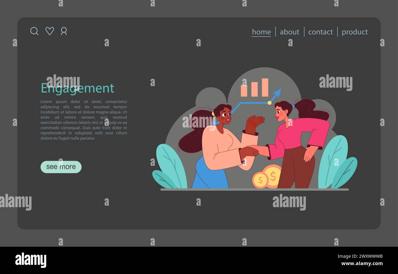 Engagement concept. Vibrant interaction between stakeholders with ...