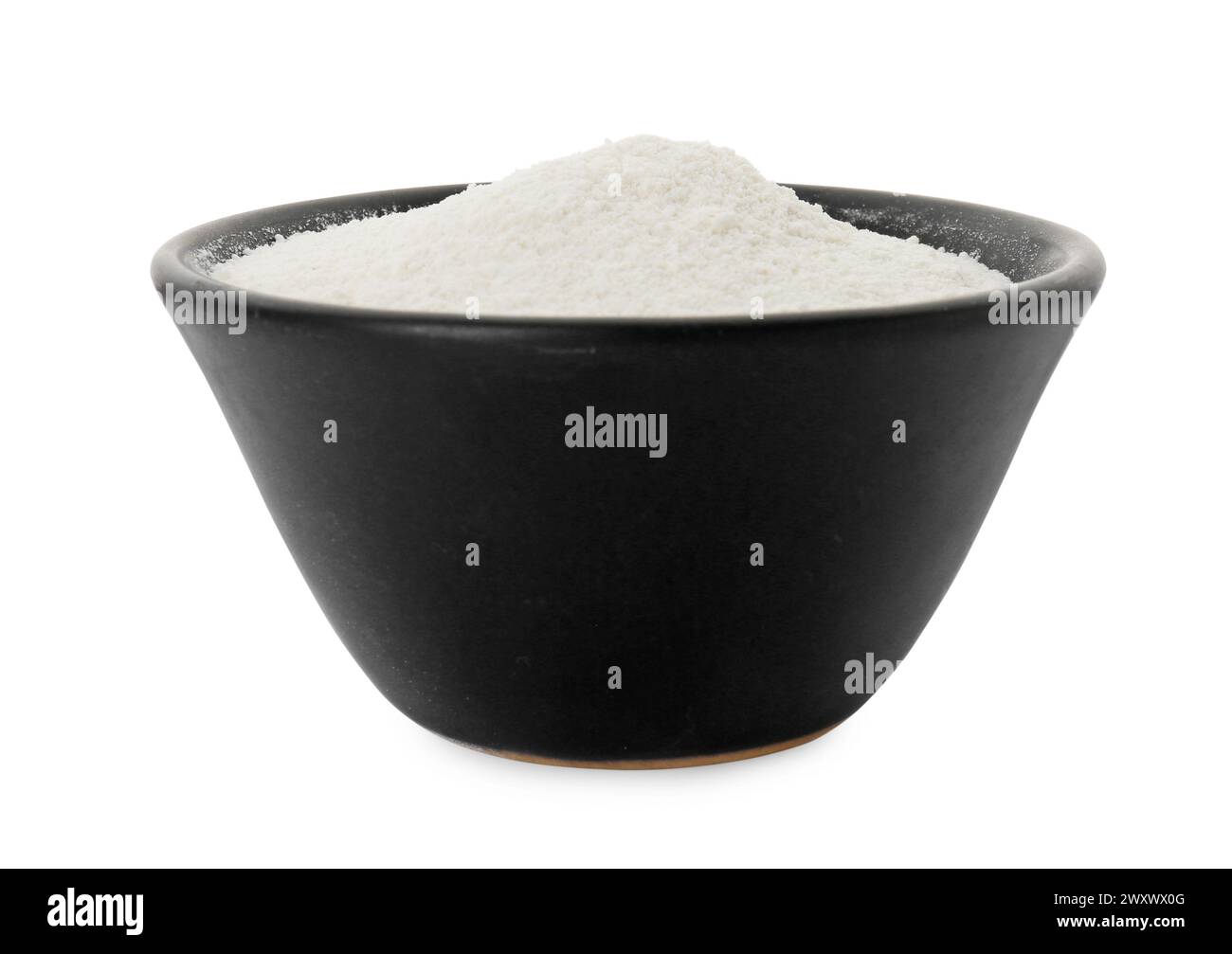Baking powder in bowl isolated on white Stock Photo - Alamy