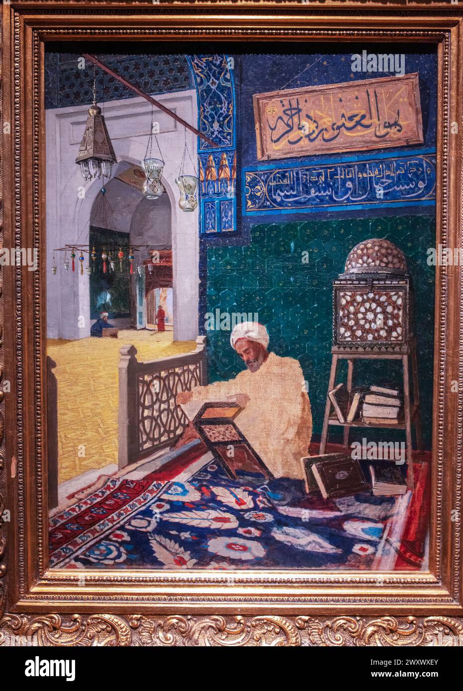 Man reading the Quran by Osman Hamdi Bey, 1910, Sakip Sabanci Museum ...