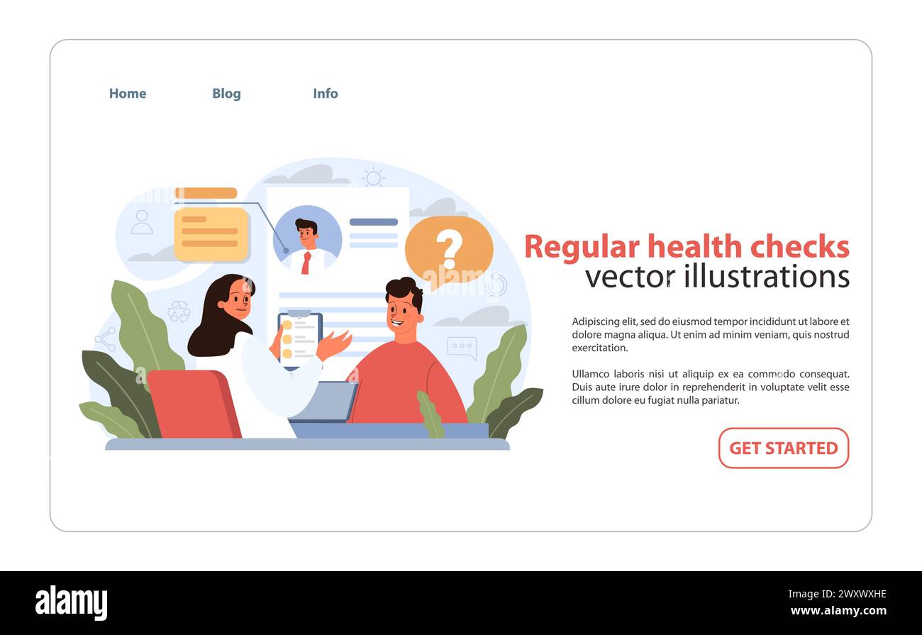 Regular Health Checks visual. A friendly consultation scene with a ...