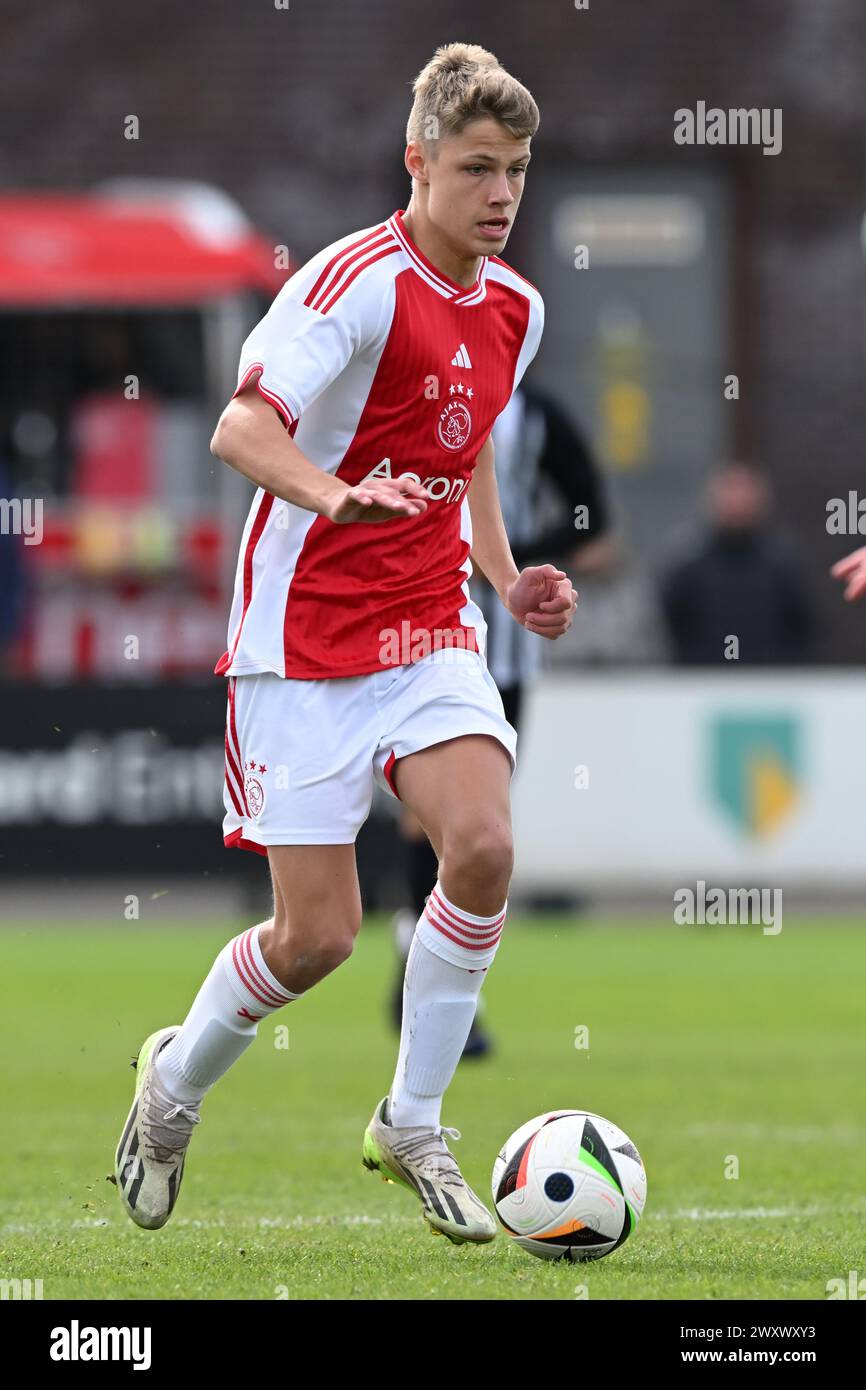 AMSTERDAM - Sean Steur of Ajax U17 during the Ajax Future Cup 2024 ...