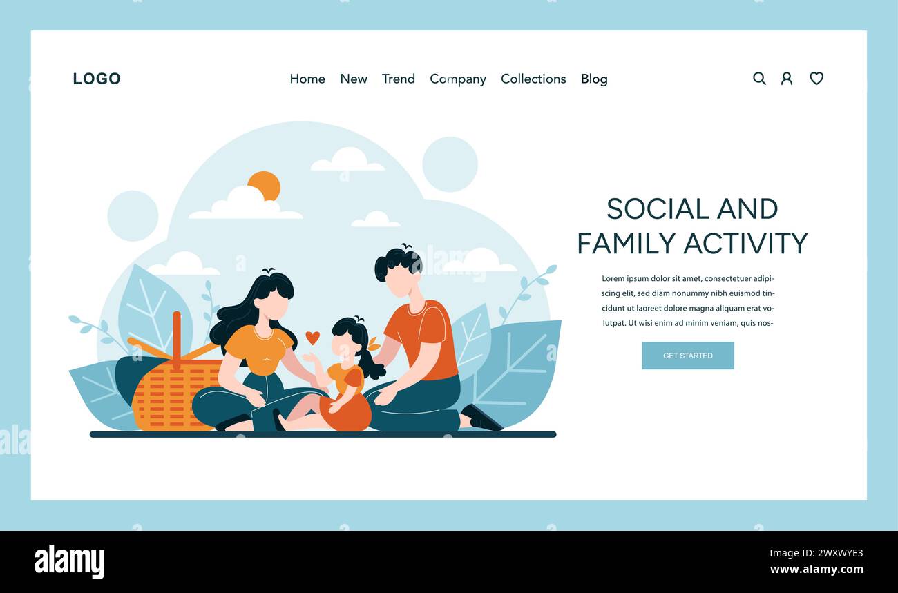 Family Bonding concept. Relaxing family picnic, sharing love and ...