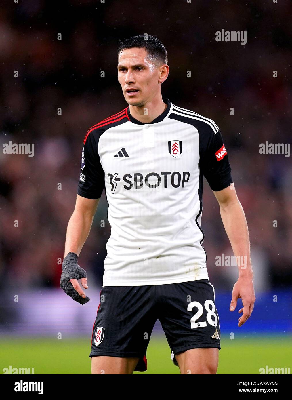 Fulham's Sasa Lukic during the Premier League match at the City Ground ...