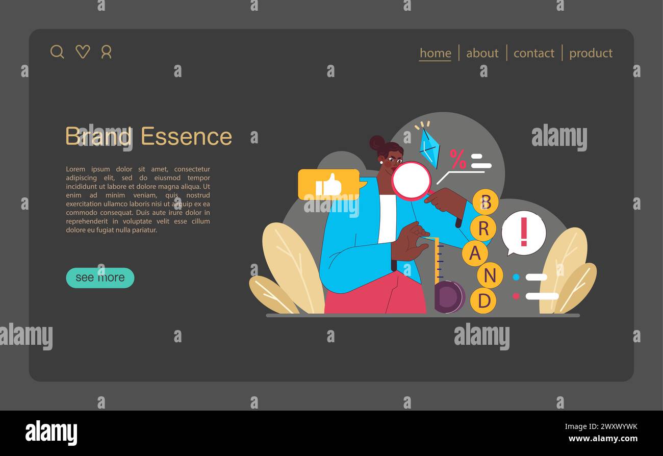 Brand Essence concept. A meticulous examination of brand core values ...