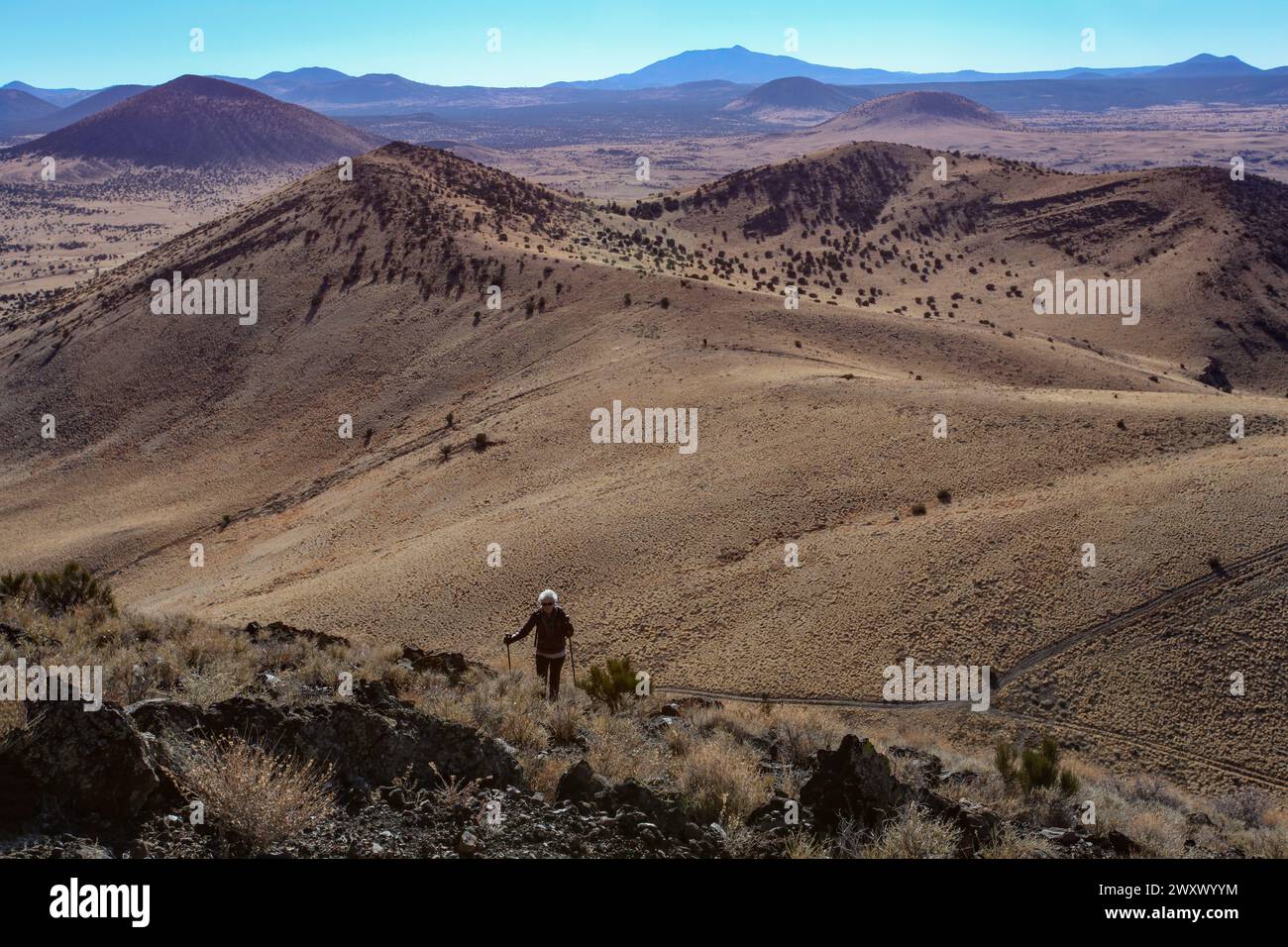 A steep scenic hike up a cinder cone called SP Mountain in theSan ...