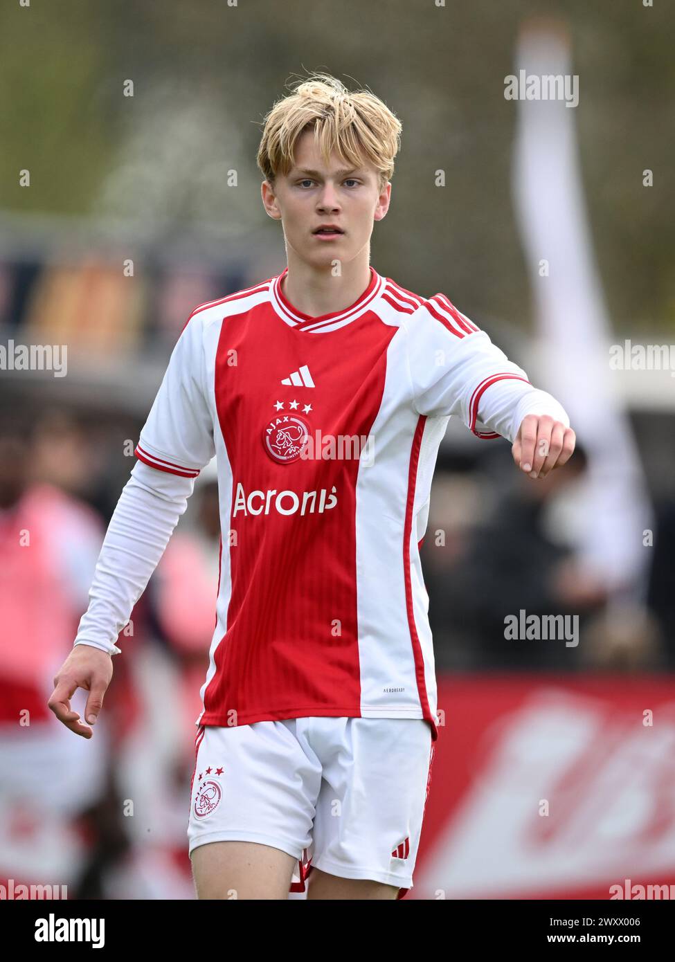 AMSTERDAM - Luuk Beekman of Ajax U17 during the Ajax Future Cup 2024 ...