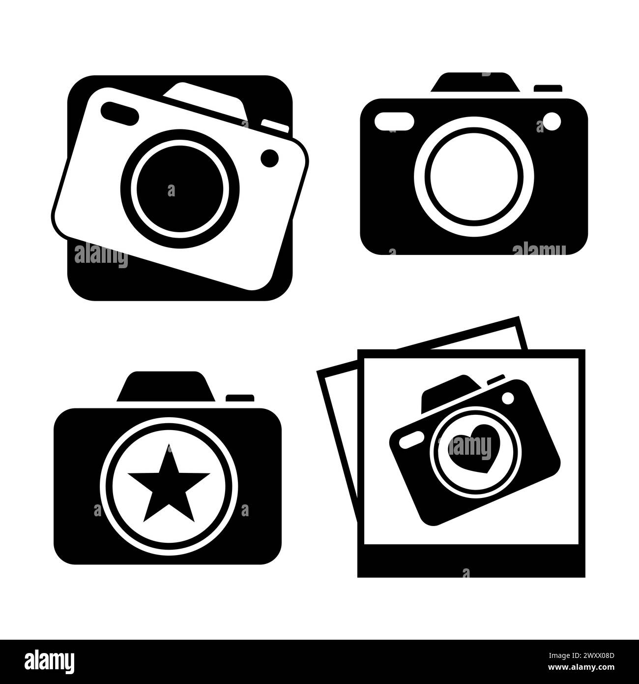 Photographer with camera icon in the air with shadow. With set of ...