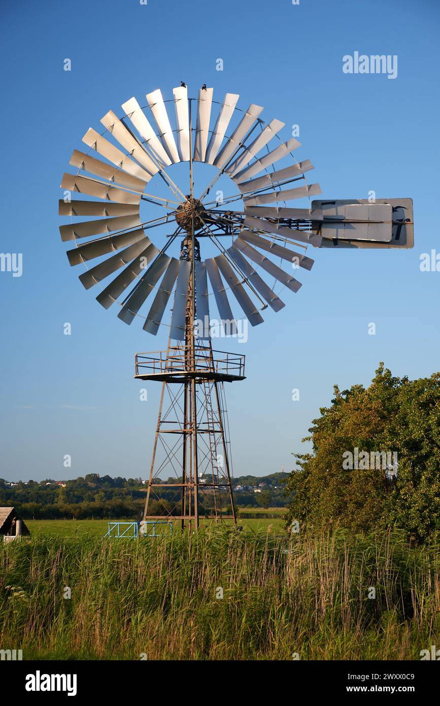 windmill used for regulationof water flow in agriculture as water pump ...