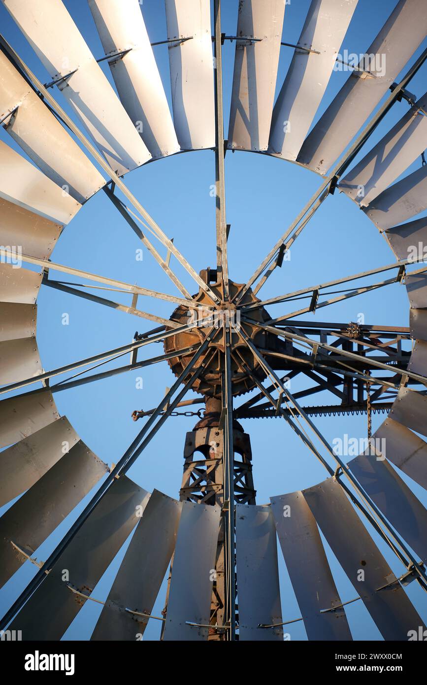 windmill used for regulationof water flow in agriculture as water pump ...