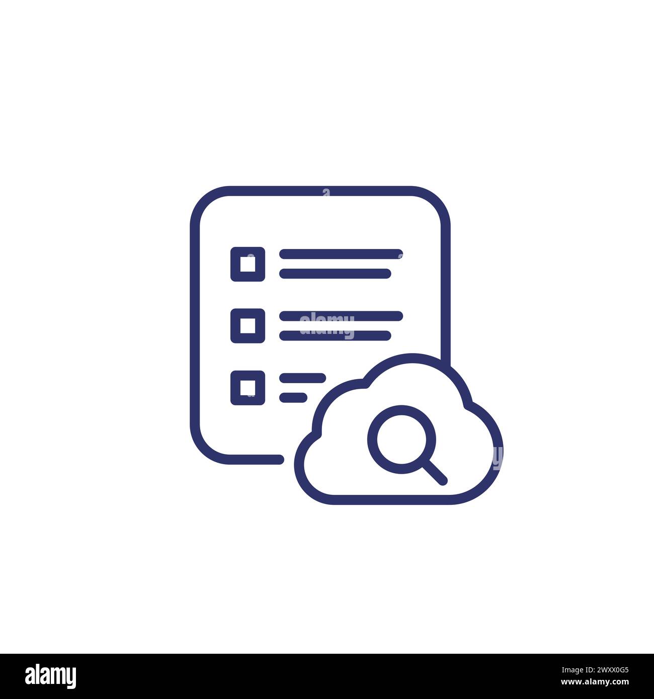 cloud search results line icon Stock Vector Image & Art - Alamy