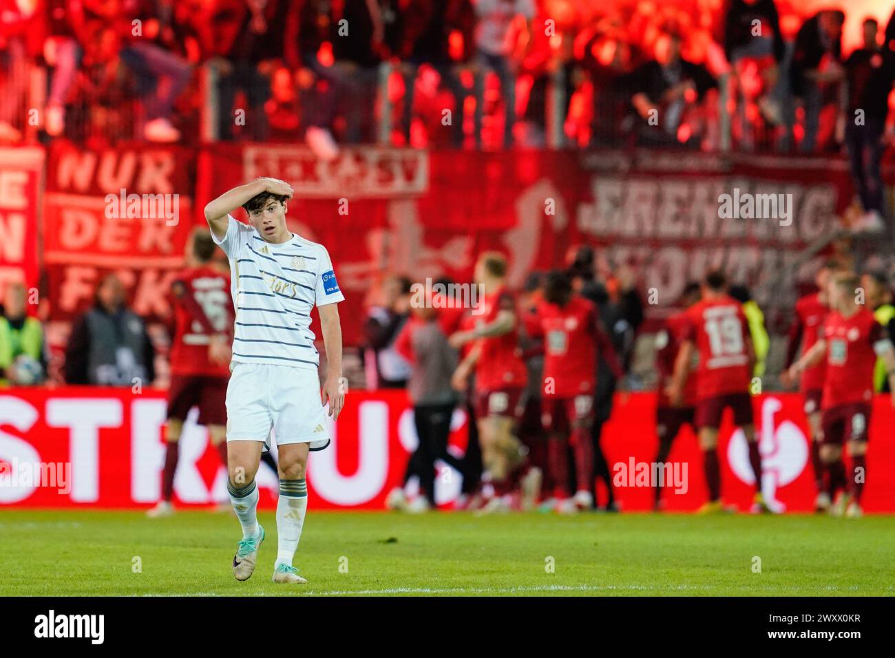 02 April 2024, Saarland, Saarbrücken: Soccer: DFB Cup, 1. FC ...