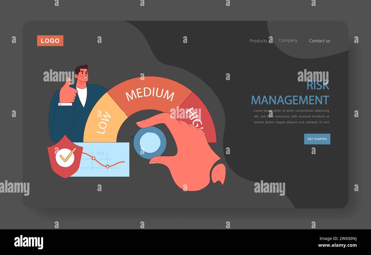 Financial planning web or landing. Emphasizing risk management in ...