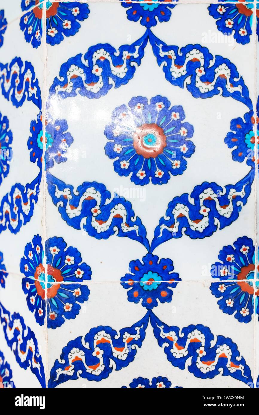 Ceramic tile with blue floral ornament, Rustem Pasha Mosque, 1561 ...