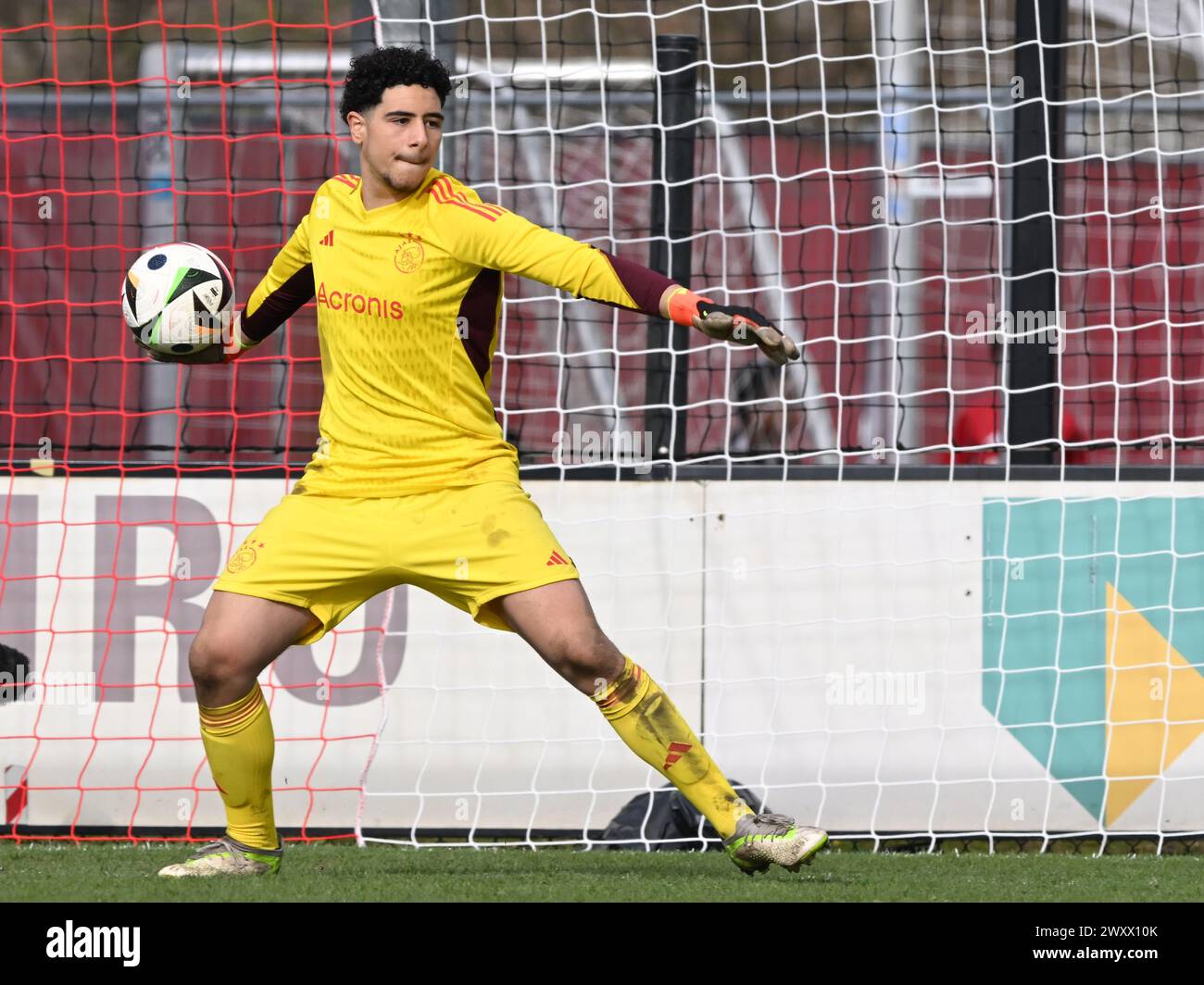 AMSTERDAM - Ajax U17 goalkeeper Aymean el Hani during the Ajax Future ...