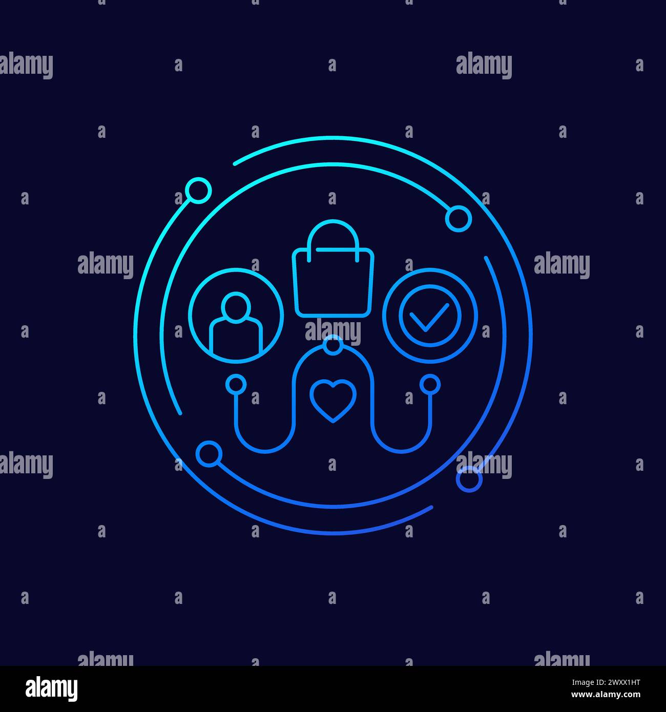 Customer journey icon, linear design Stock Vector Image & Art - Alamy