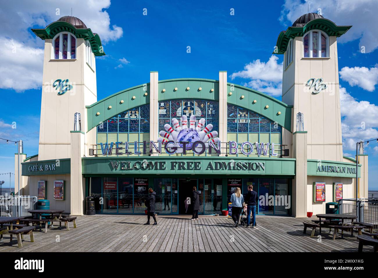 Wellington Pier Great Yarmouth. Opened in 1853 the 700 foot pier was ...