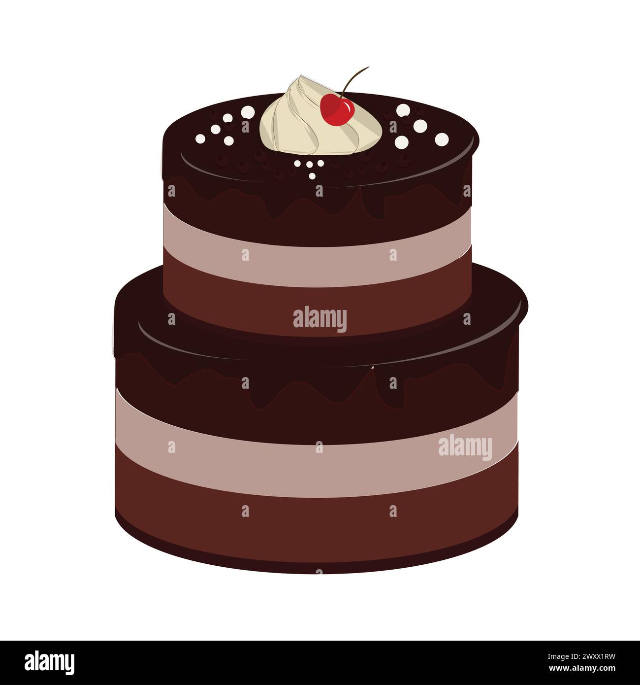 Cartoon piece of cake. Various colorful cake slices, cage and ...