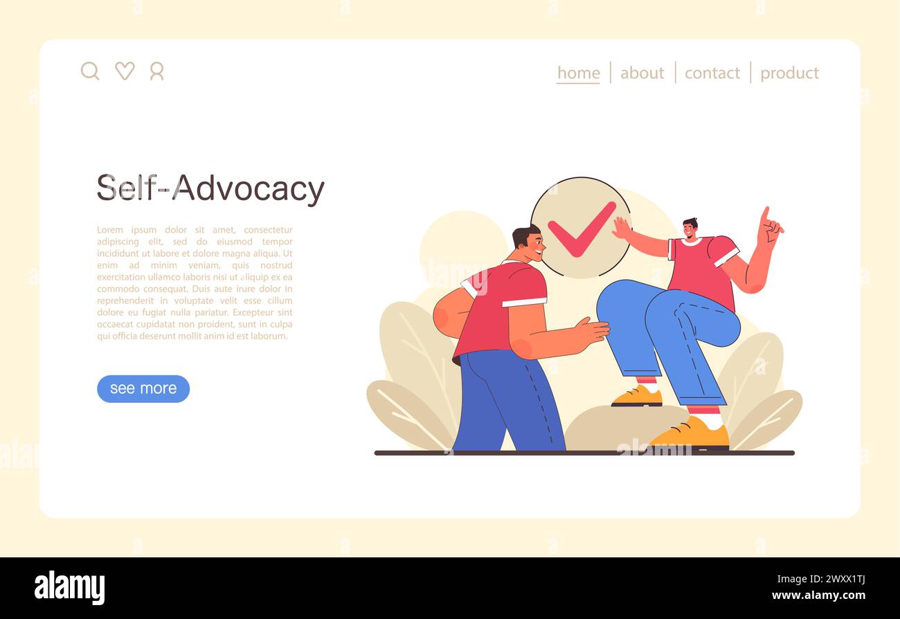 Self Advocacy concept. Animated characters engaging in assertive ...