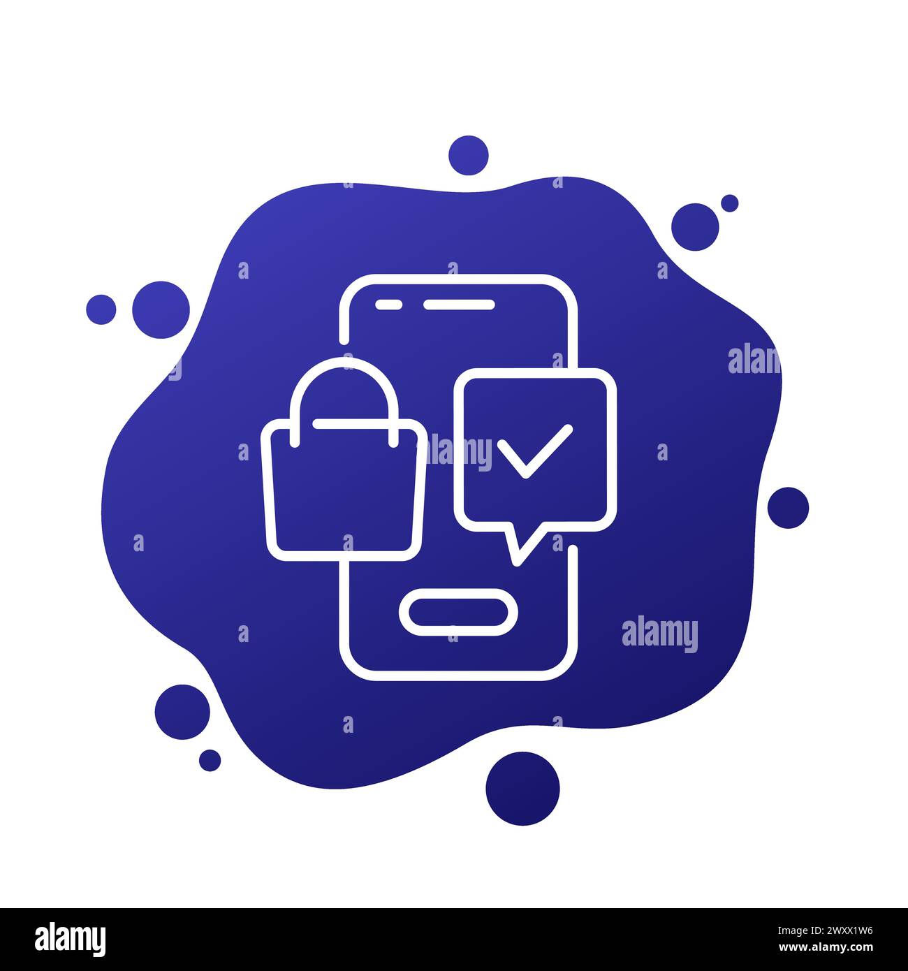 shopping in mobile app icon, line vector Stock Vector Image & Art - Alamy