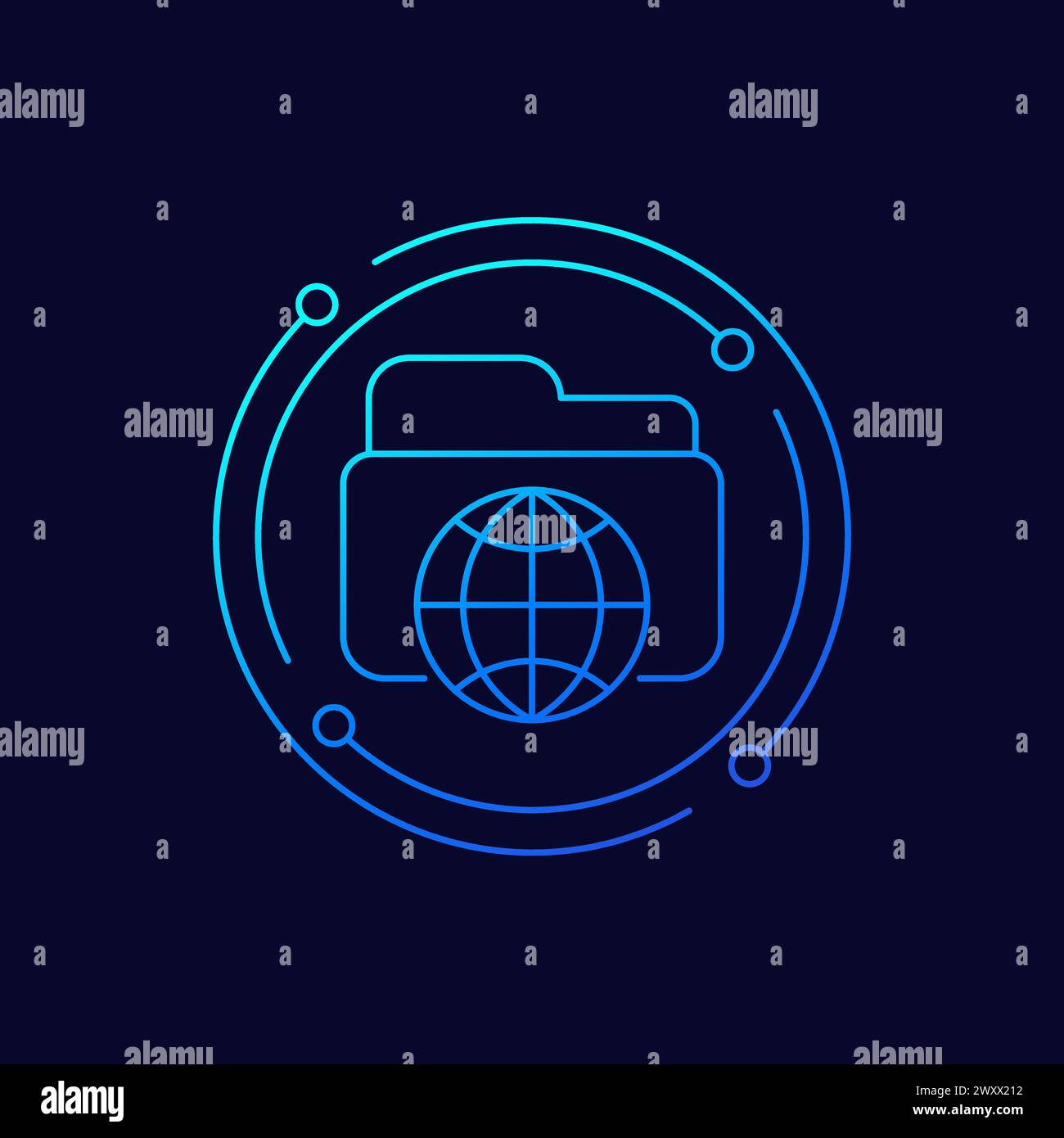 online folder icon, linear design Stock Vector Image & Art - Alamy