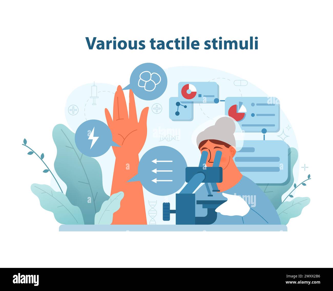 Various tactile stimuli. A scene capturing sensory exploration with ...