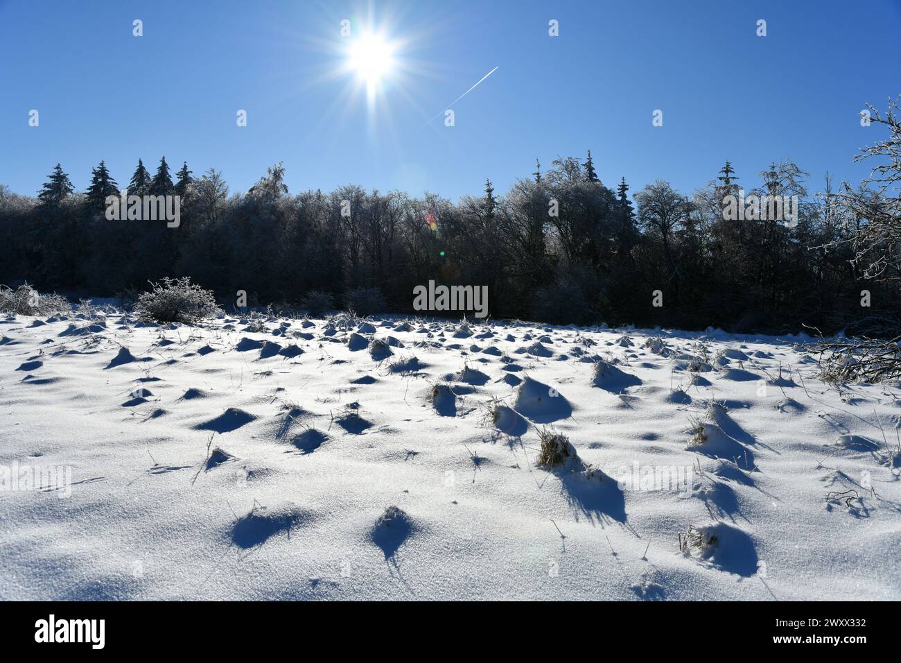Winter landscape in the beautiful Rhön Stock Photo - Alamy