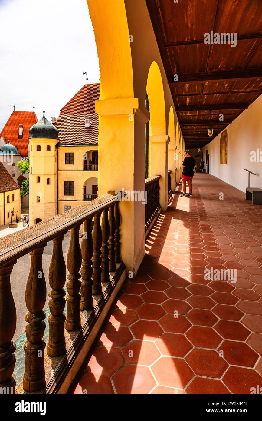 Landshut, Germany - July 24, 2023: Panoramic view of courtyard of ...