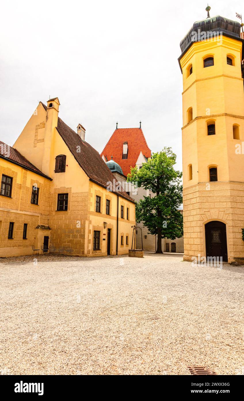 Landshut, Germany - July 24, 2023: Panoramic view of courtyard of ...