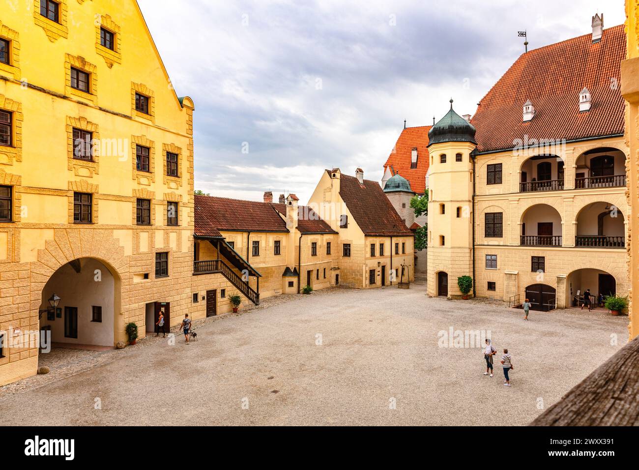 Landshut, Germany - July 24, 2023: Panoramic view of courtyard of ...