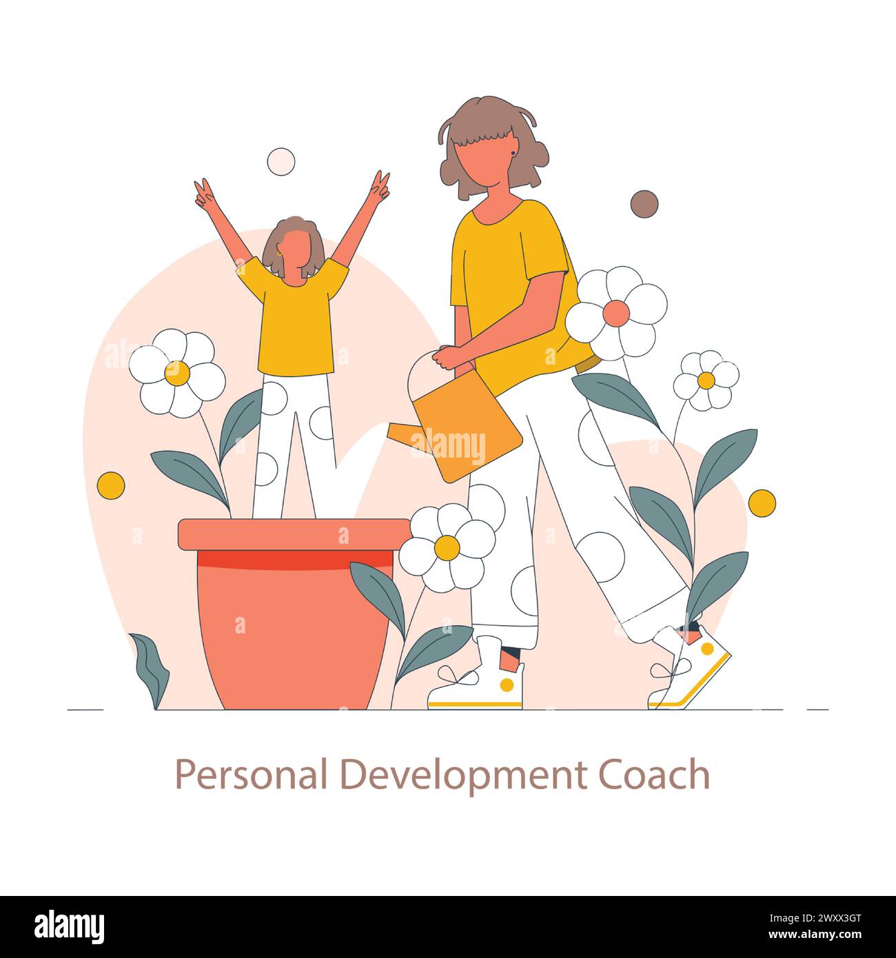 Personal Development Coach concept. An engaging illustration showcasing ...