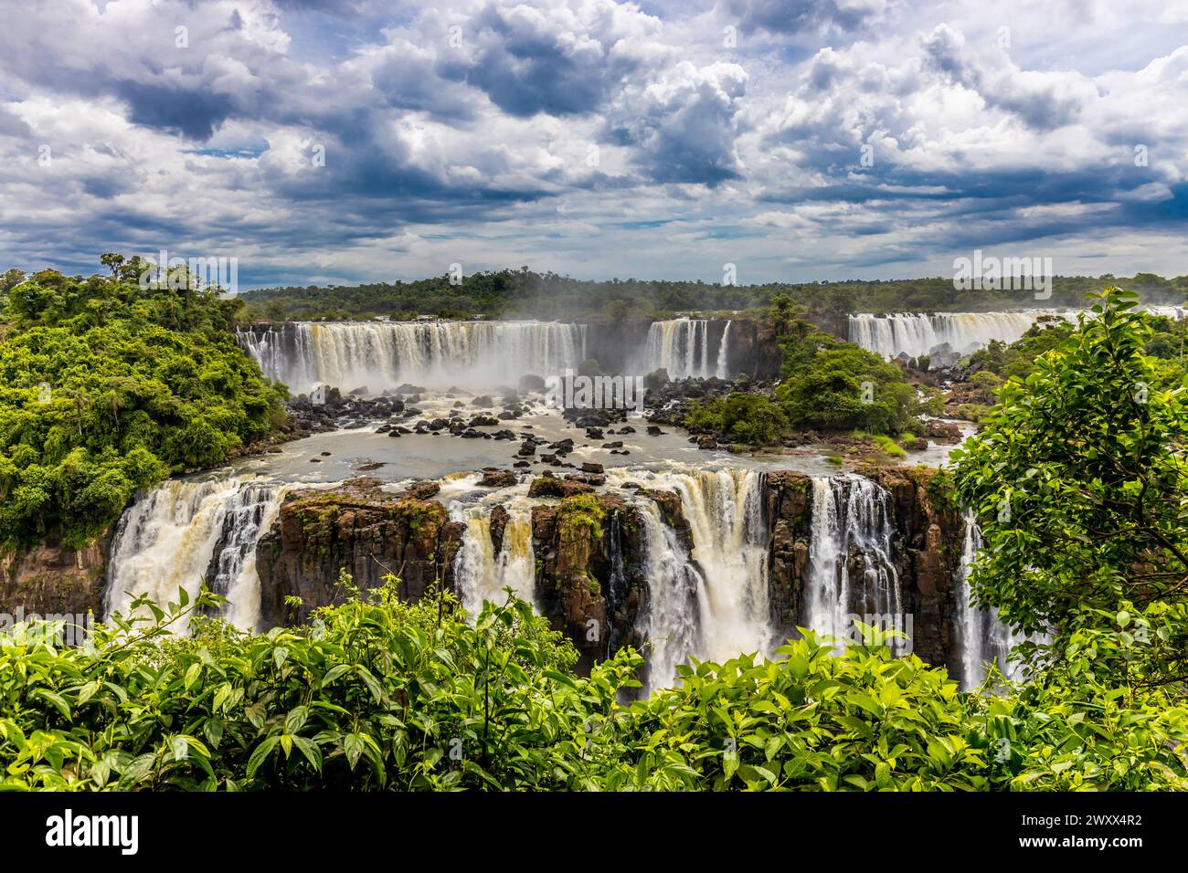 Iguazu falls. Waterfall in the jungle. Tropical landscape Iguazu ...