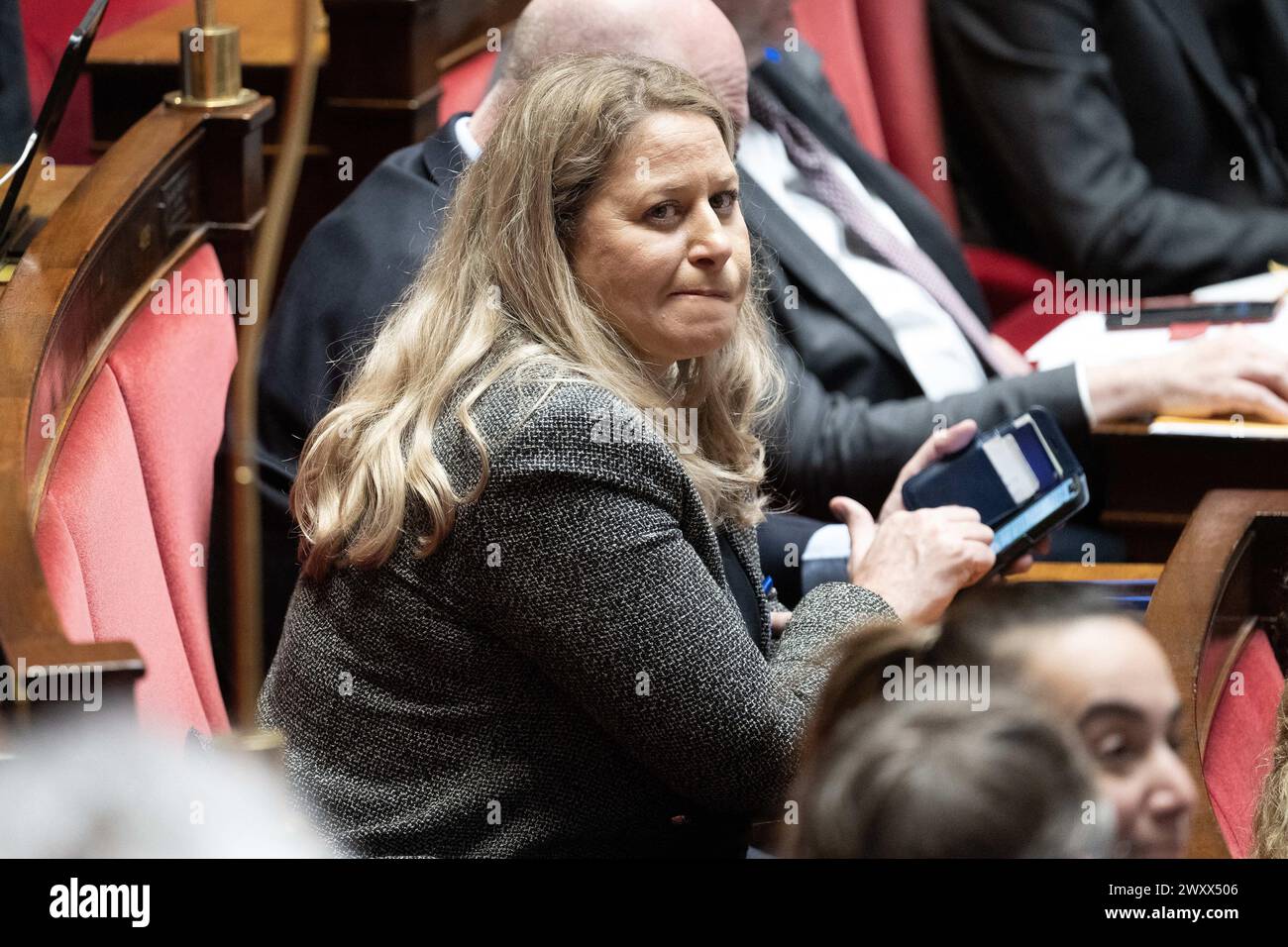 Paris, France. 23rd Mar, 2024. Deputy, Nadia Hai attends a session of ...