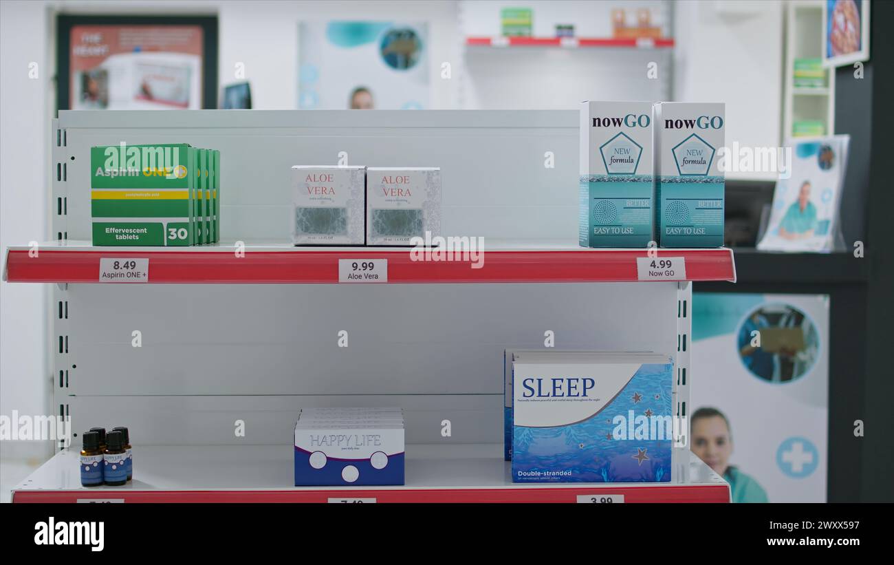 Pharmacy shelves filled medicaments hi-res stock photography and images ...