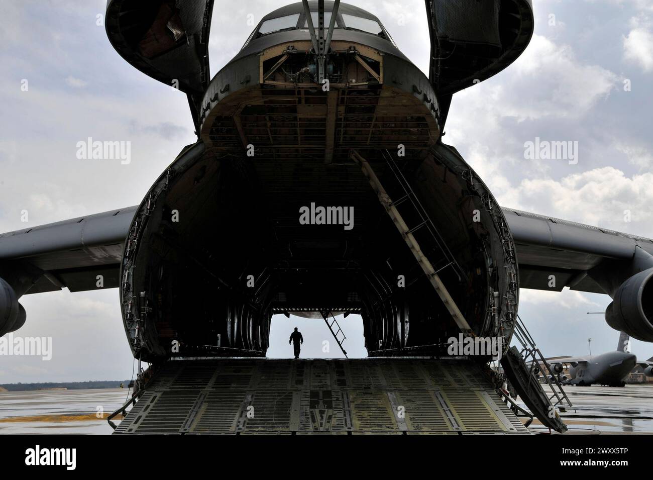 Cargo bay of the C-5 Galaxy Plane Stock Photo - Alamy