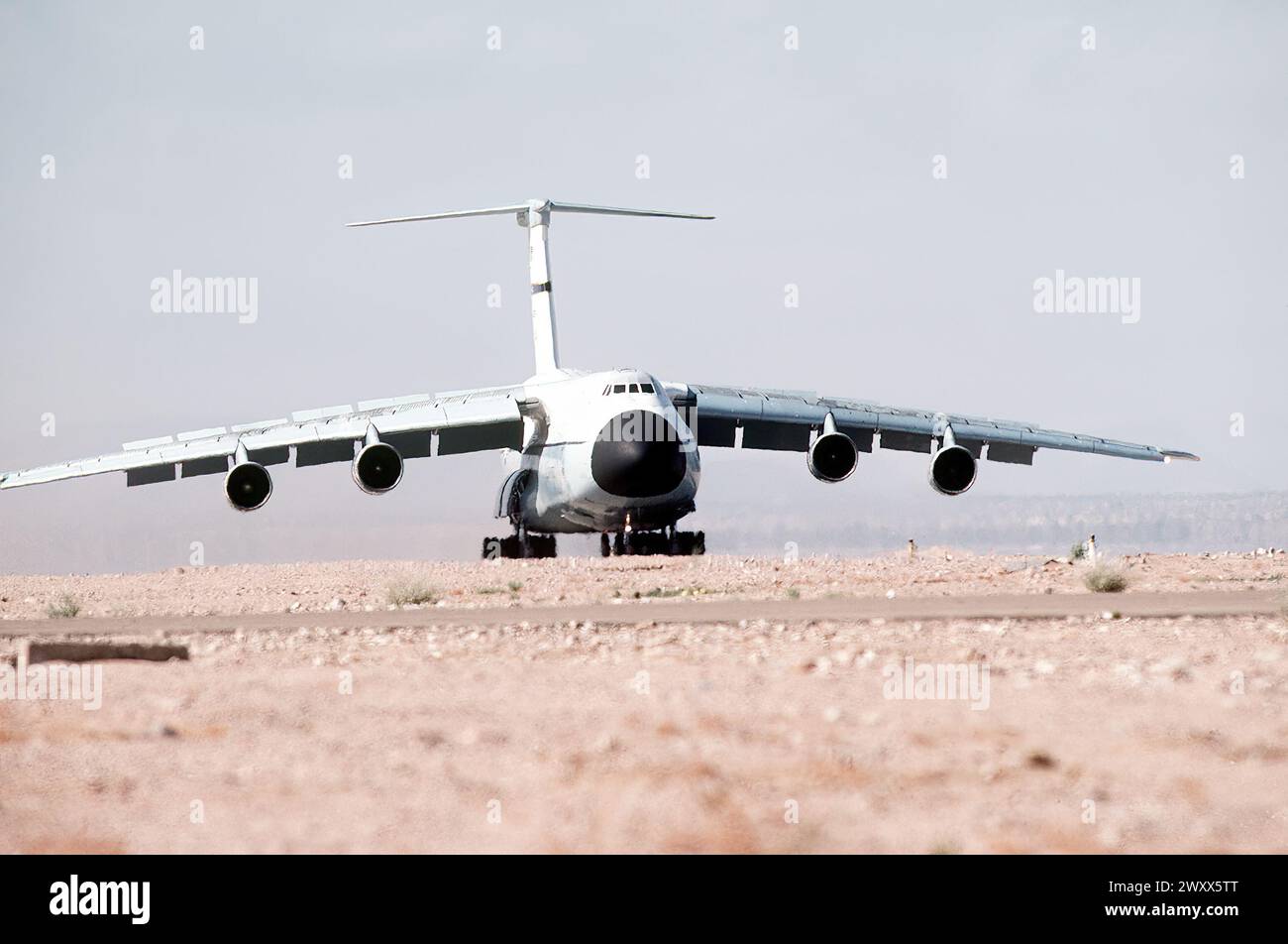 A C-5 Galaxy aircraft comes in for a landing during exercise Bright ...