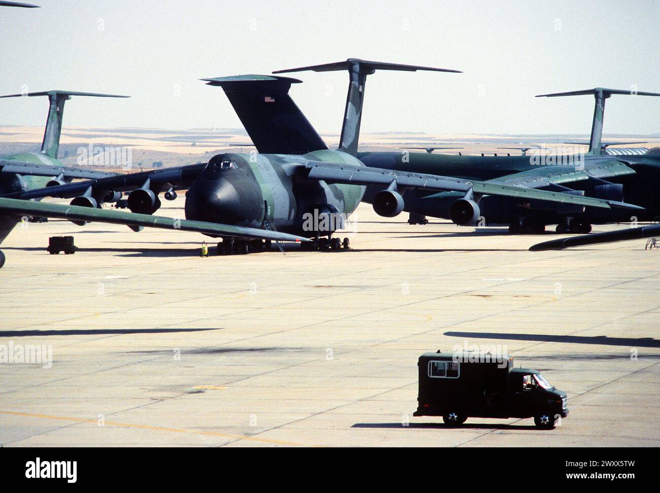 C-5 Galaxy aircraft stand on the flight line in support of Operation ...