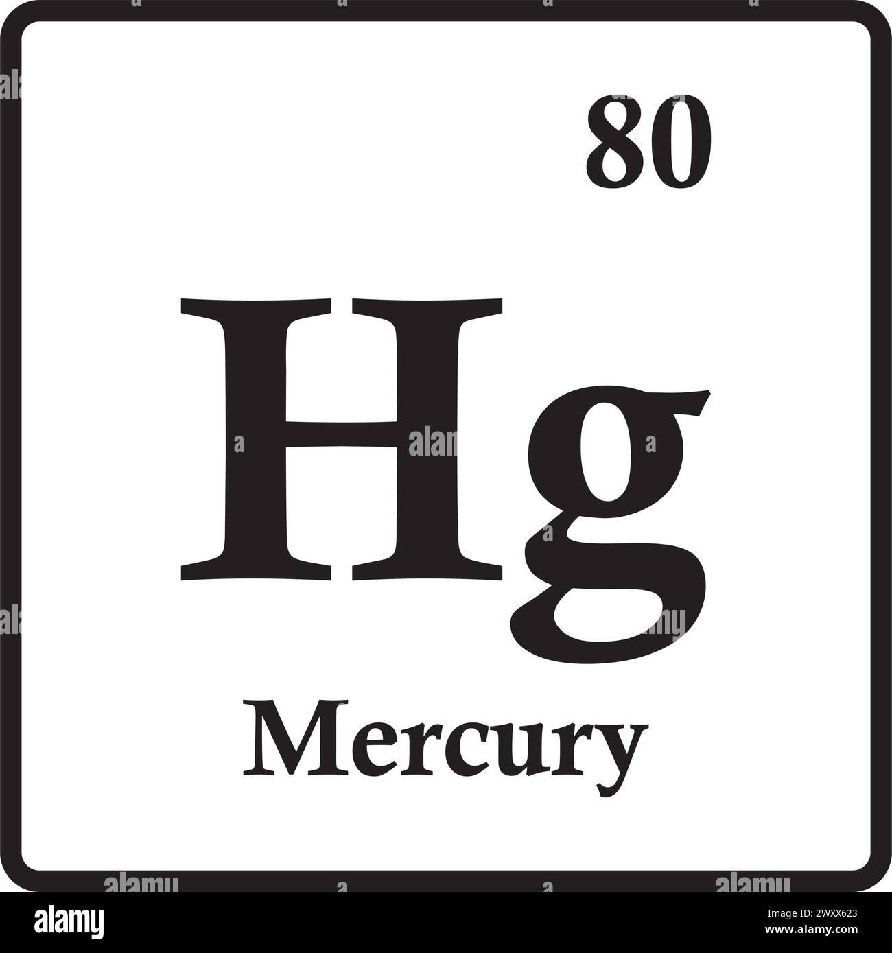 Mercury icon, 80 Hg Mercury vector illustration symbol design Stock ...