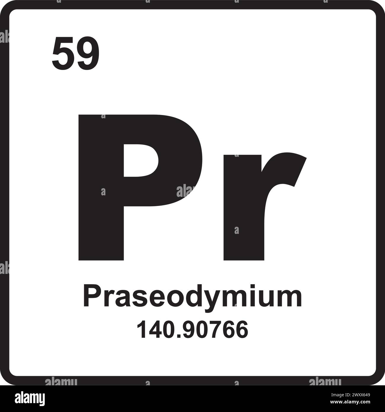 Praseodymium element icon vector illustration symbol design Stock ...