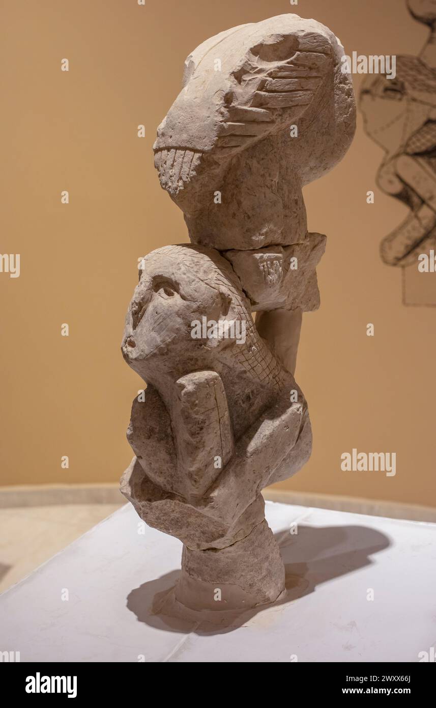 Neolithic sculpture, totem, Sanlıurfa Museum, Urfa, Sanliurfa Province ...