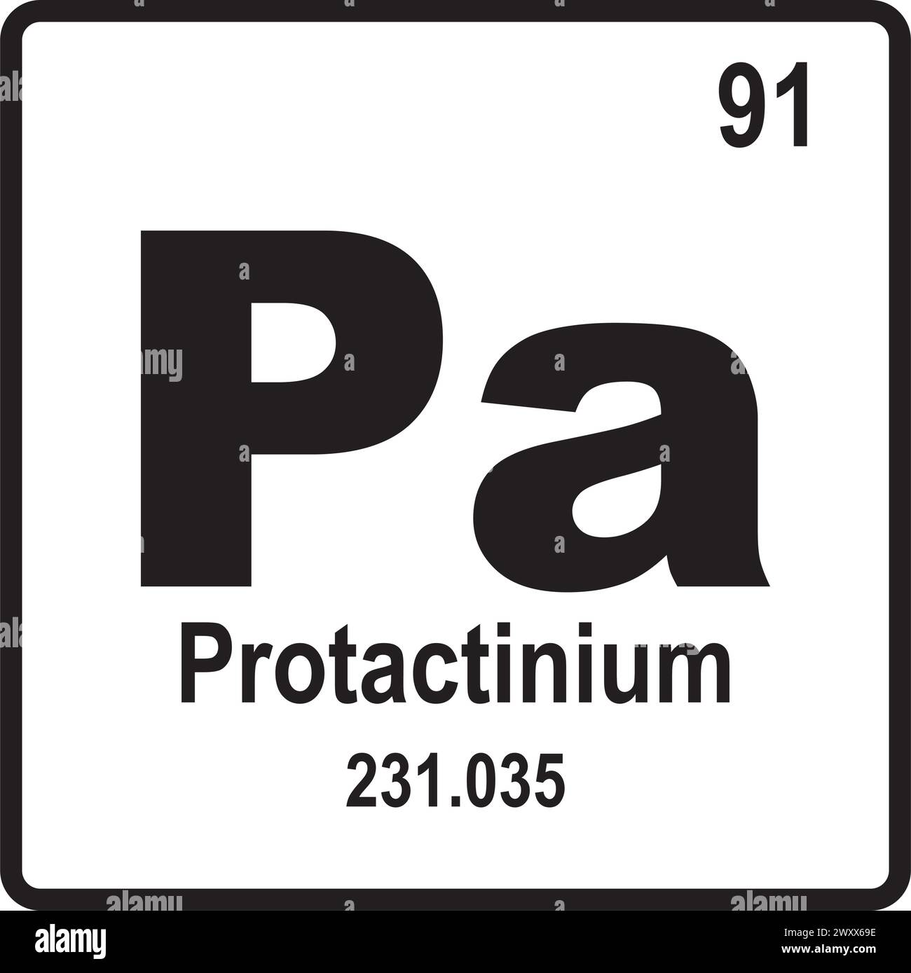 Protactinium element icon vector illustration template symbol Stock ...