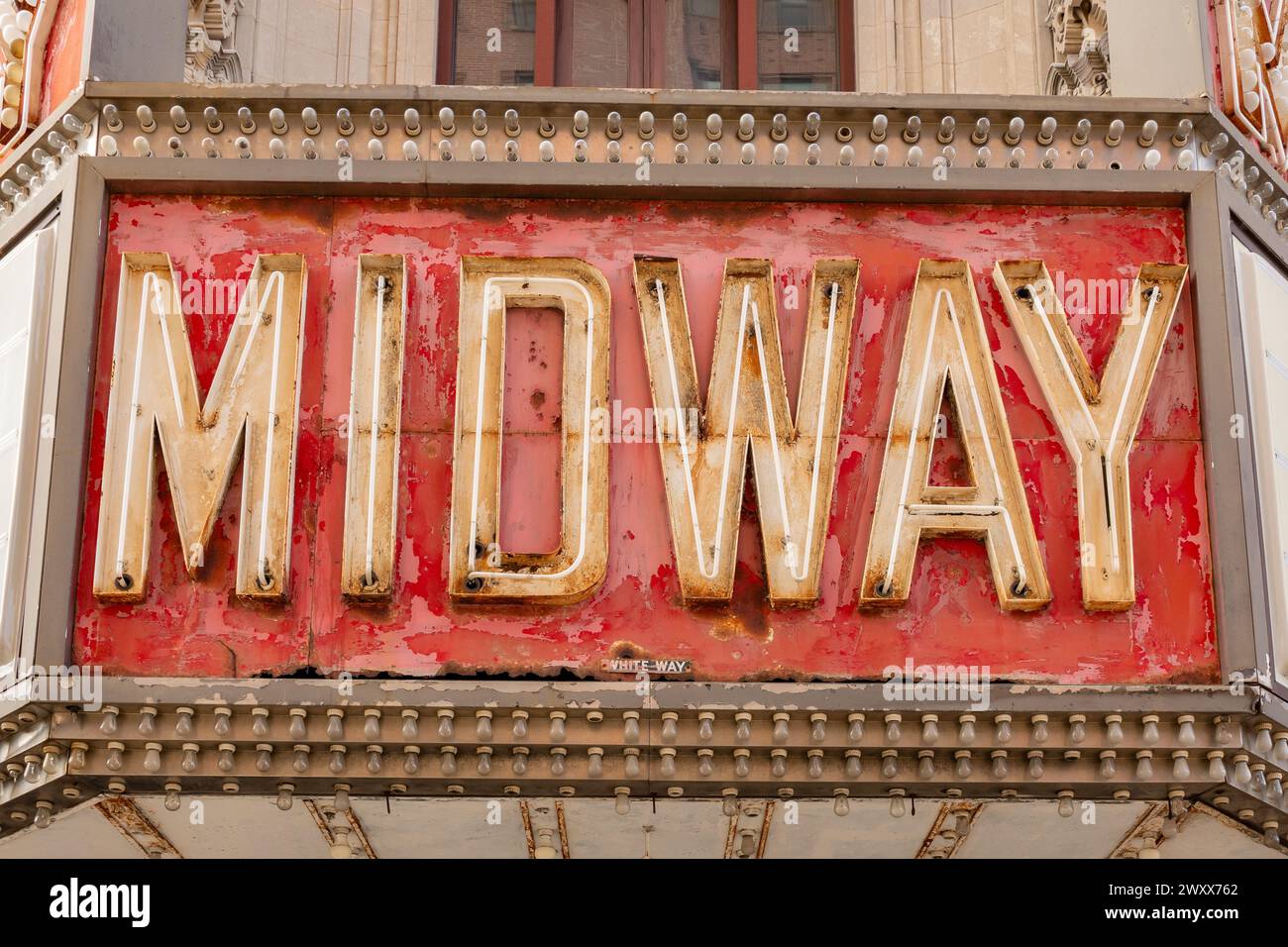 Rockford, Illinois, USA - March 28th 2024 - Vintage 'Midway' theatre ...