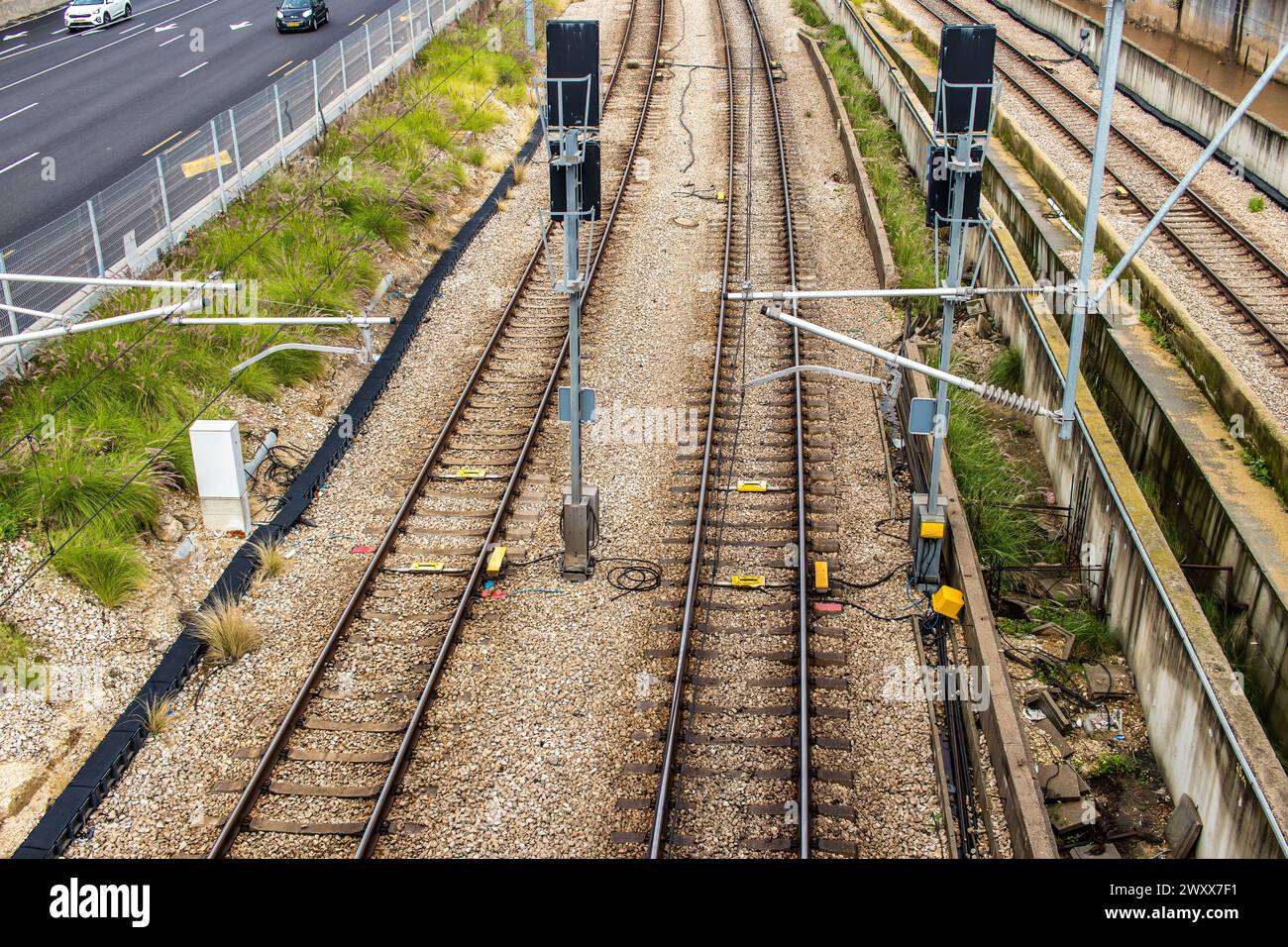 Tel Aviv, Israel - January 15, 2024 Train connecting Tel Aviv to ...
