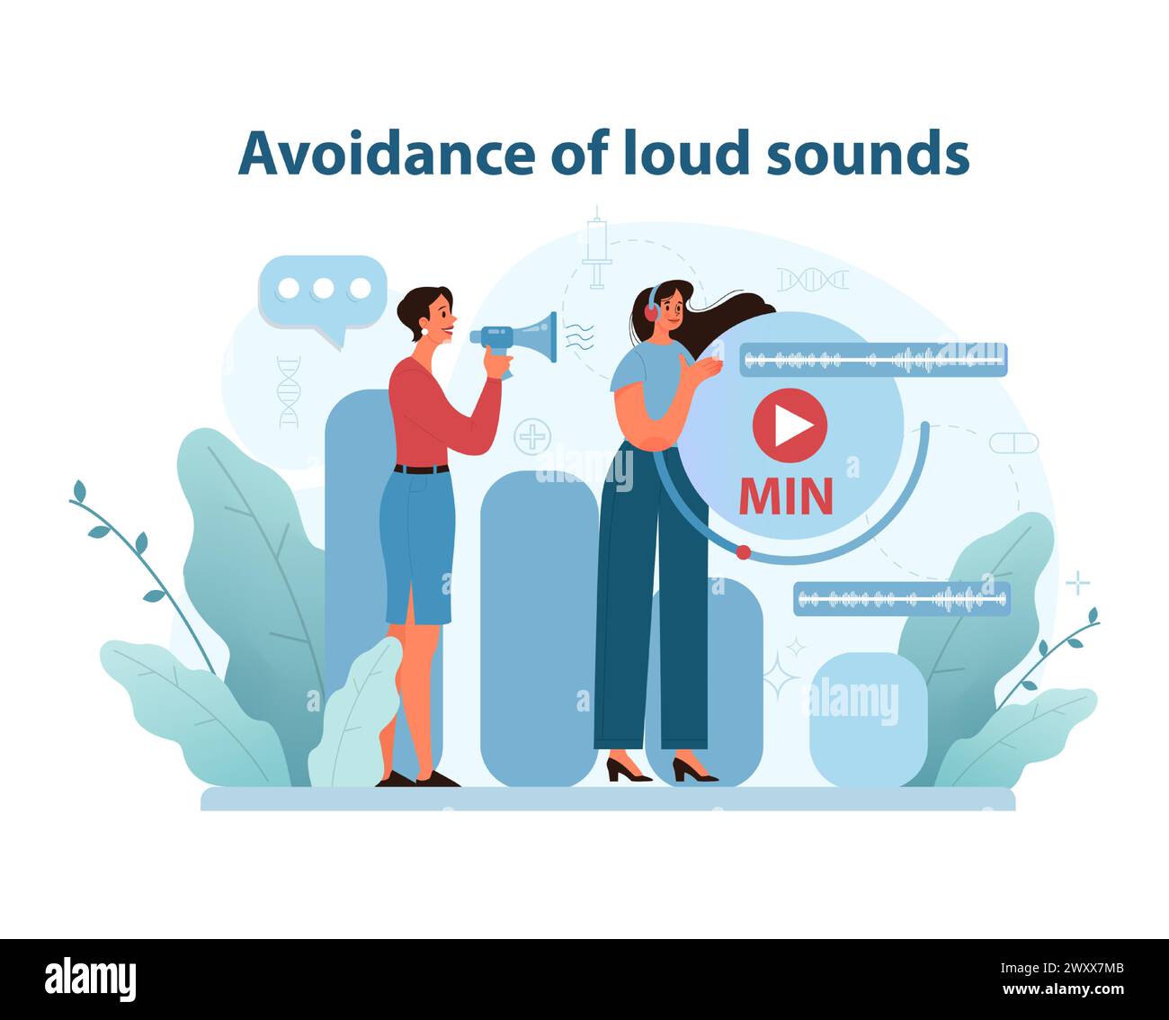 Noise Reduction Concept. An instructive vector illustration showing ...