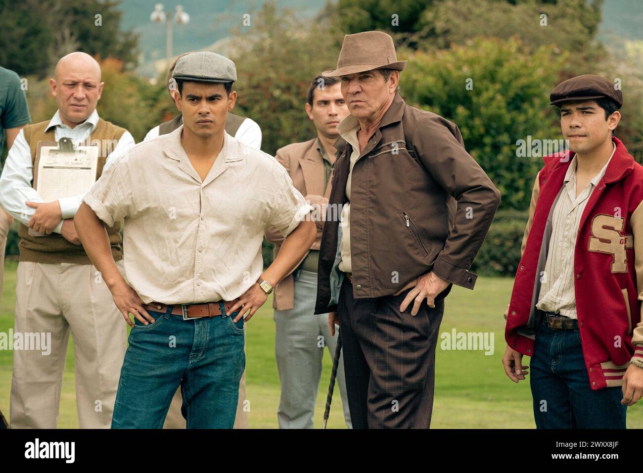 THE LONG GAME, from left: Julian Works, Dennis Quaid, Miguel Angel ...