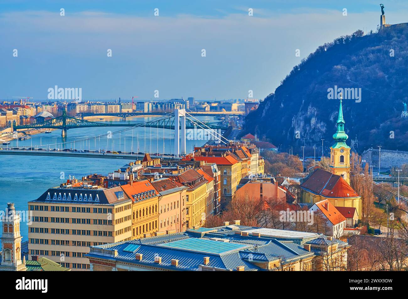 Taban area buildings with St Catherine of Alexandria Church, Gellert ...