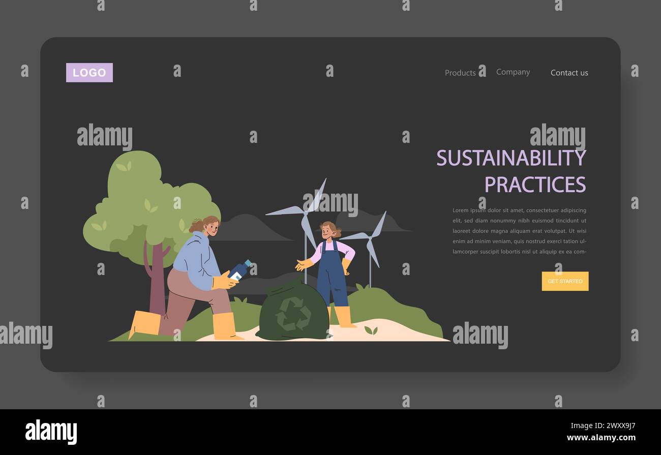 Sustainability Practices concept. Family participates in eco-friendly ...